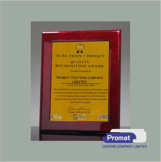 Promat Coating Company Limited | Quality Recognition Award